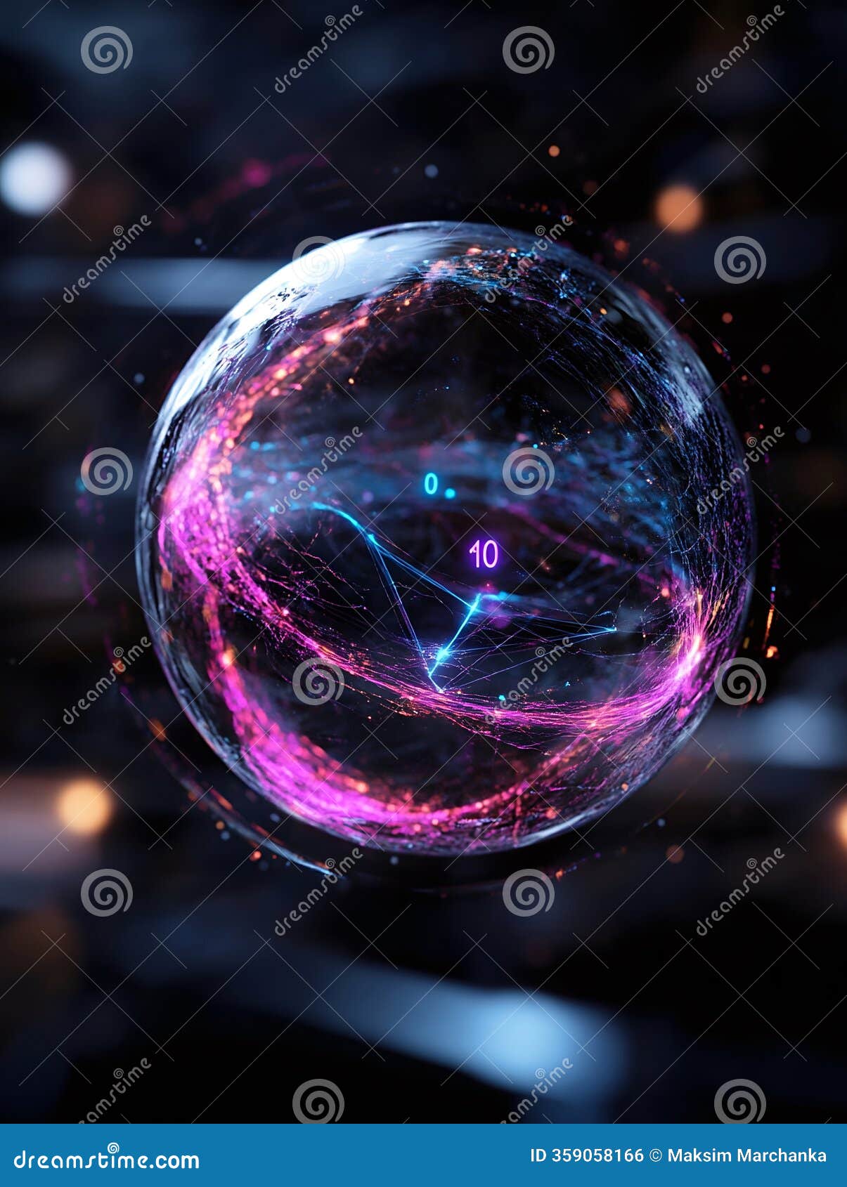 Dynamic Bloch Sphere Representing a Quantum State Stock Photo - Image ...