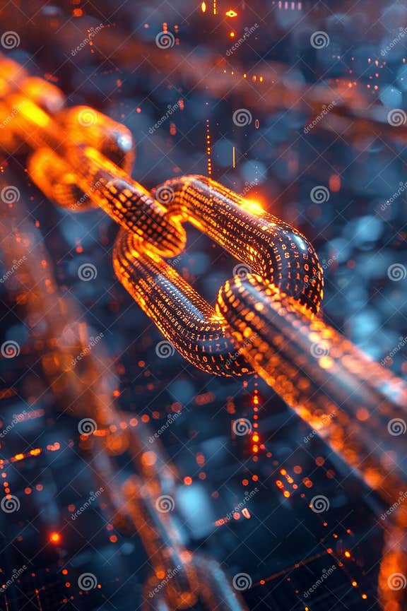 Dynamic Blockchain Network Processing Secure Encrypted Blocks. Stock ...