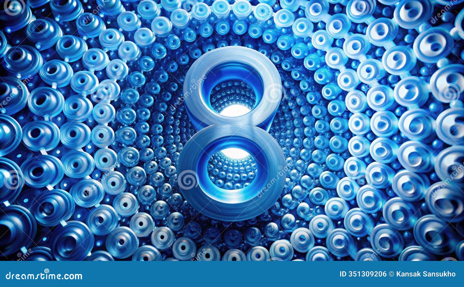 Dynamic Blue Abstract Math Art Swirls a Surreal 360Degree Visual ...