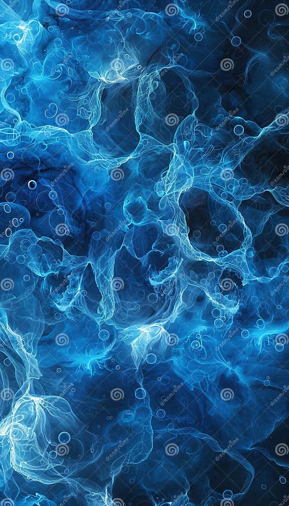Dynamic Blue Bubble Network Featuring Luxurious Foamy Texture for ...