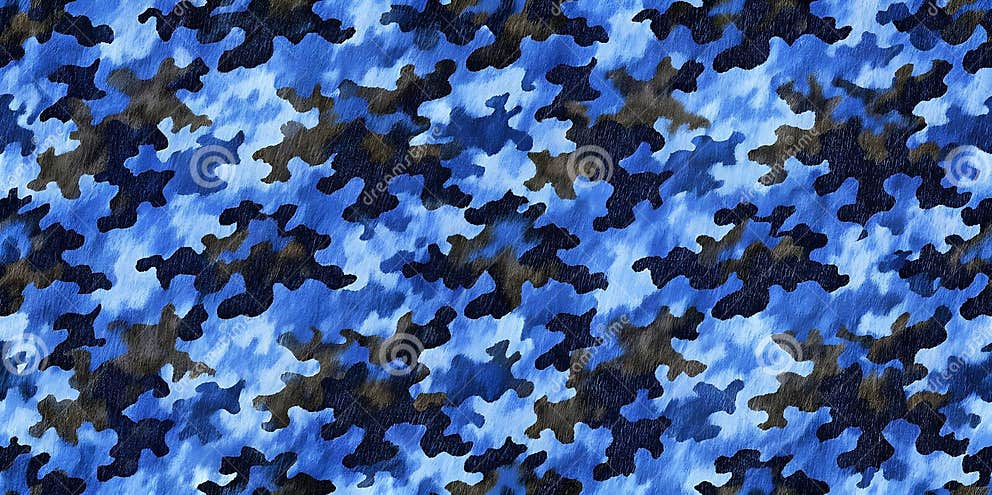 Dynamic Blue Camouflage Pattern Bold Abstract Style Design Elements ...