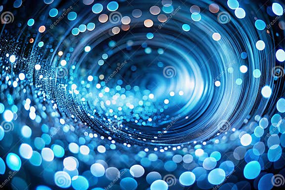 Dynamic Blue Circle Wave Display Abstract Light Dot Background for Modern Digital Art Tech and ...