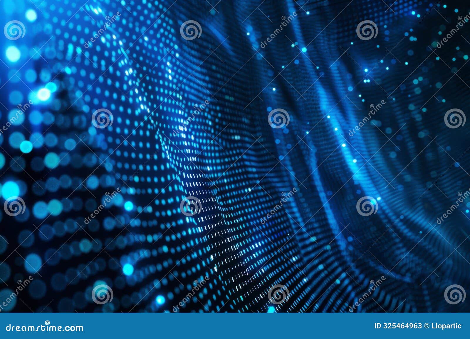 Dynamic Blue Light Dots Form Mesmerizing Waves, Symbolizing Advanced ...