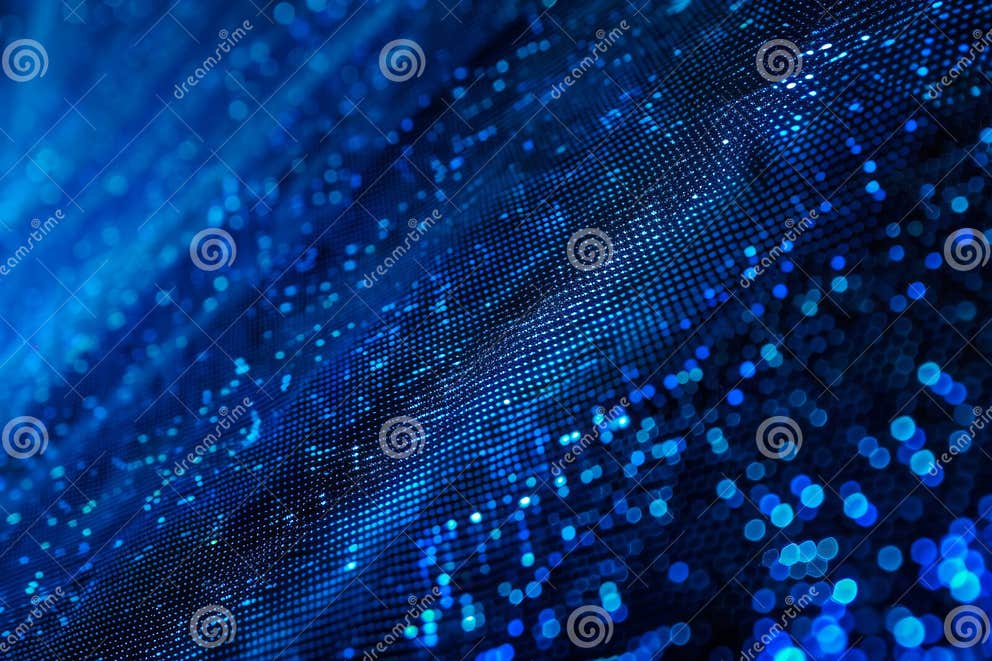Dynamic Blue Light Dots Form Mesmerizing Waves, Symbolizing Advanced ...