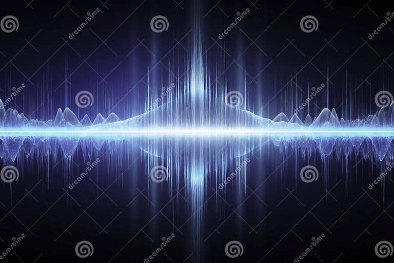 Dynamic Blue Light Sound Wave Visualizer: an Abstract Digital ...