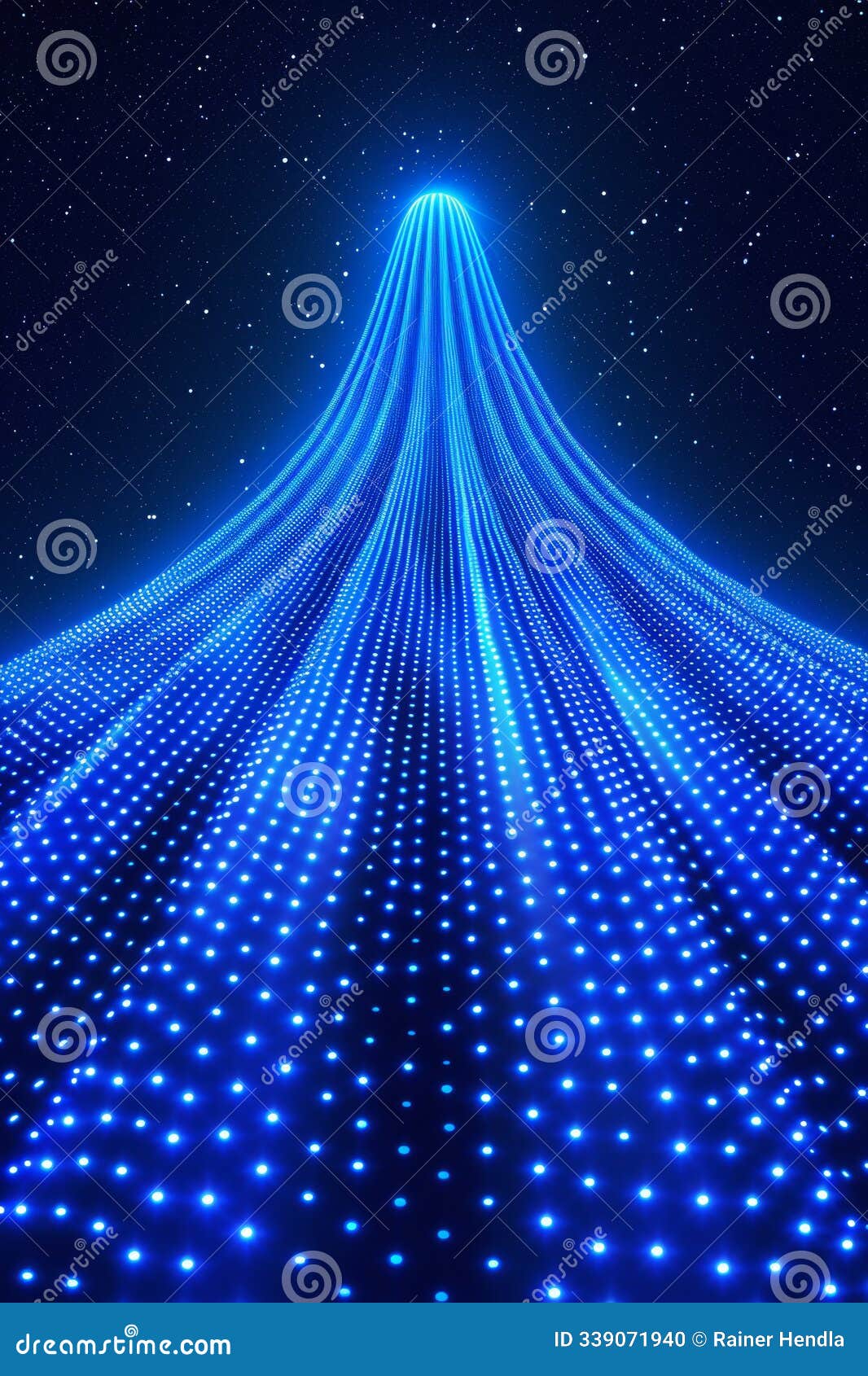 Dynamic Blue Light Wave Stretching into the Night Sky Stock Photo ...