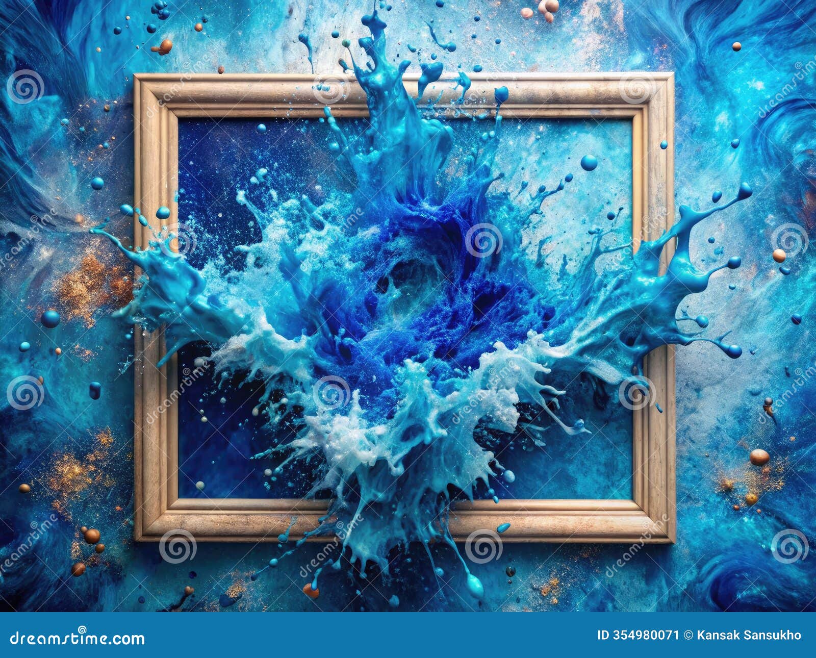 Dynamic Blue Paint Splatter a Generative AI Artwork with Artistic ...