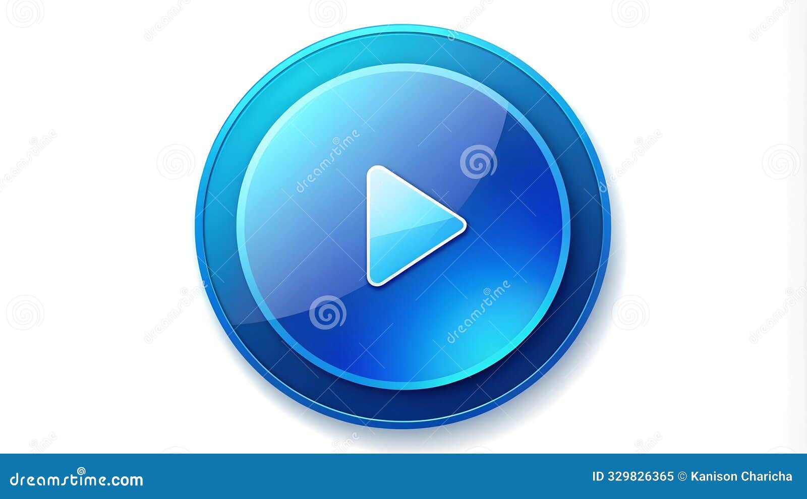 Dynamic Blue Play Button Icon with Gradient AI Generated Stock ...