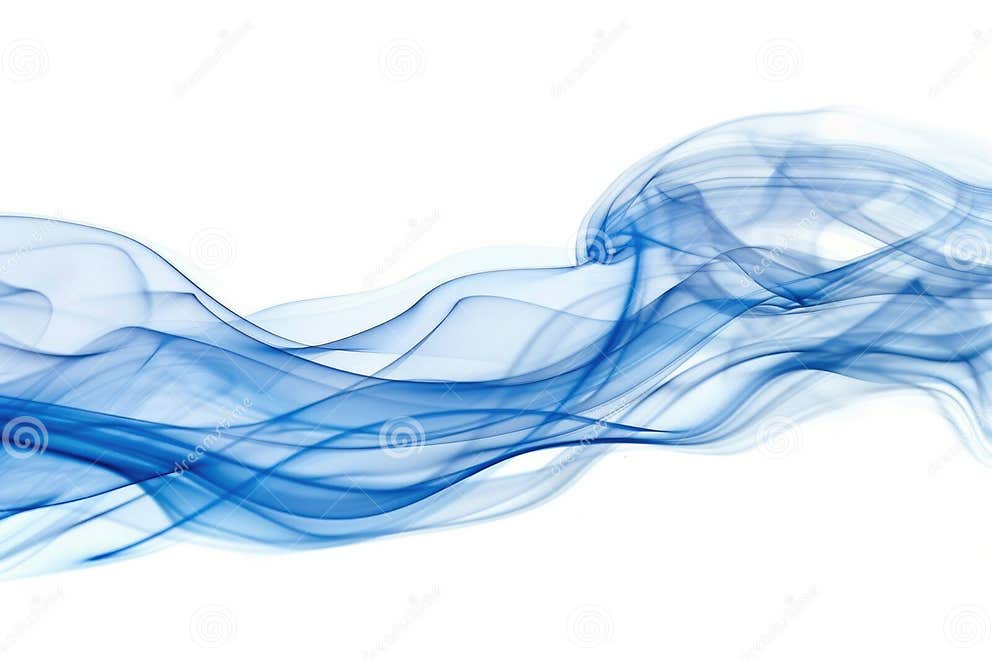 A Dynamic Blue Smoke Wave on a Plain White Background. Perfect for ...