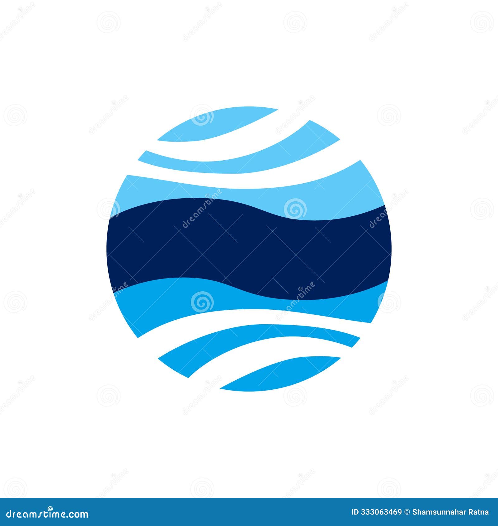 Travel Batch Blue Wave Circle Logo Shape Cartoon Vector | CartoonDealer ...