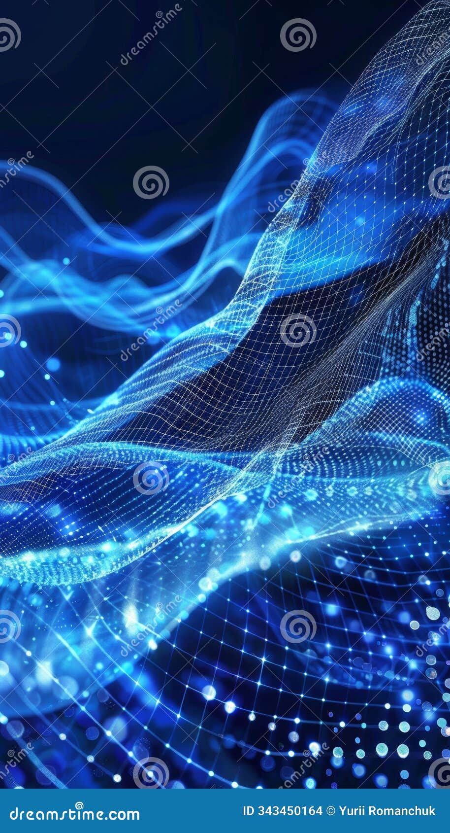 Dynamic Blue Wave Grid Background a Vibrant Fusion of Motion and Energy in Design Stock ...