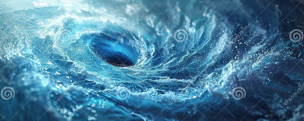 Dynamic Blue Whirlwind, Realistic Vortex Illustration, Clear Bg Stock ...