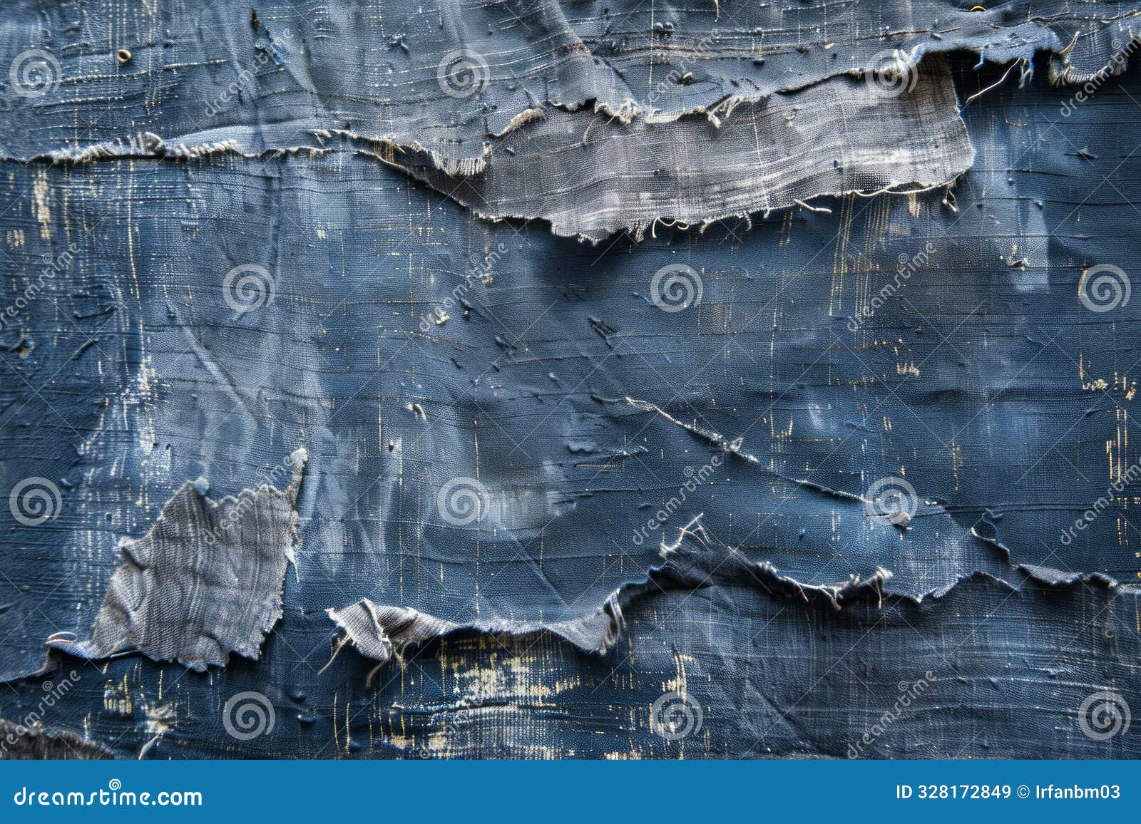 Dynamic Blue and White Background with Distressed Fabric. Artistic ...