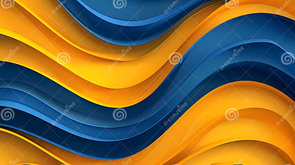 Abstract Blue and Yellow Wave Pattern for Backgrounds Stock Photo ...