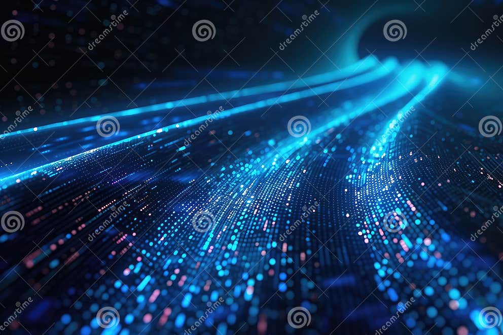 Dynamic Blur Light with Binary Code Zero and One Computer Language. Data Transfer Banner Concept ...