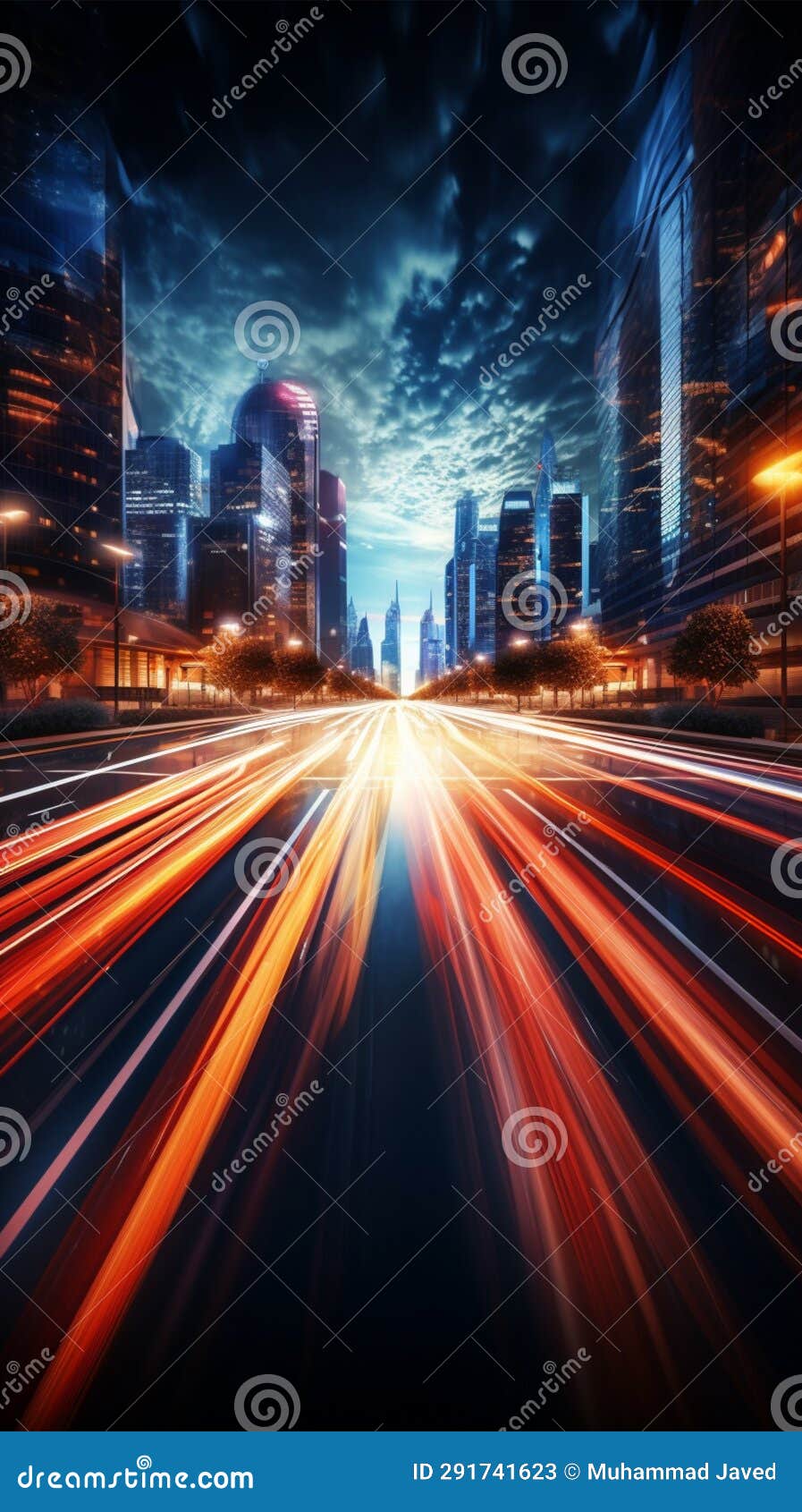 Dynamic Blur Light Trails on Moving Background Create Captivating Night ...