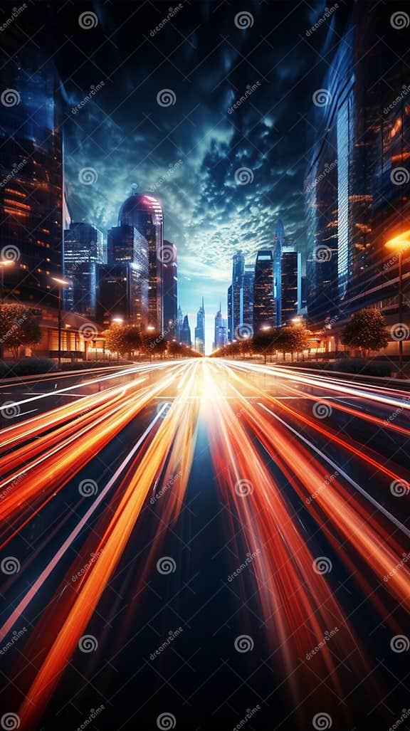 Dynamic Blur Light Trails on Moving Background Create Captivating Night ...