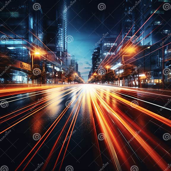 Dynamic Blur Light Trails on Moving Background Create Captivating Night ...