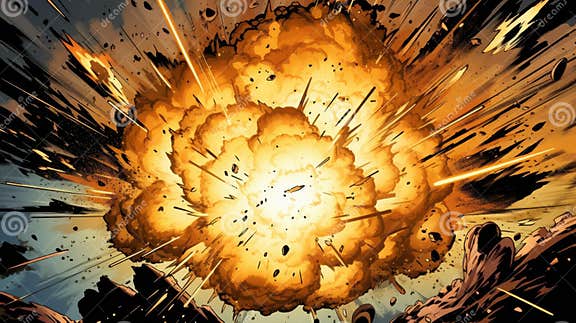 Dynamic BOOM Explosion Visuals in Comic Style Ideal for Graphic Novels ...