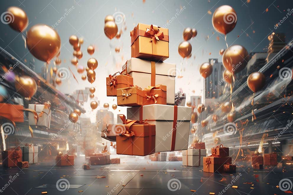 Dynamic Boxing Day Scenes Capturing the Energy Stock Illustration ...