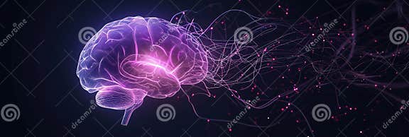 Dynamic Brain Model with Neural Network Activity, and Vibrant Pink ...