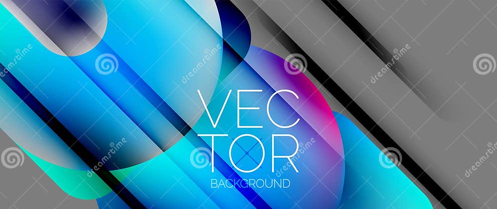 Dynamic Bright Colorful Geometric Elements with Fluid Gradients, Lights ...