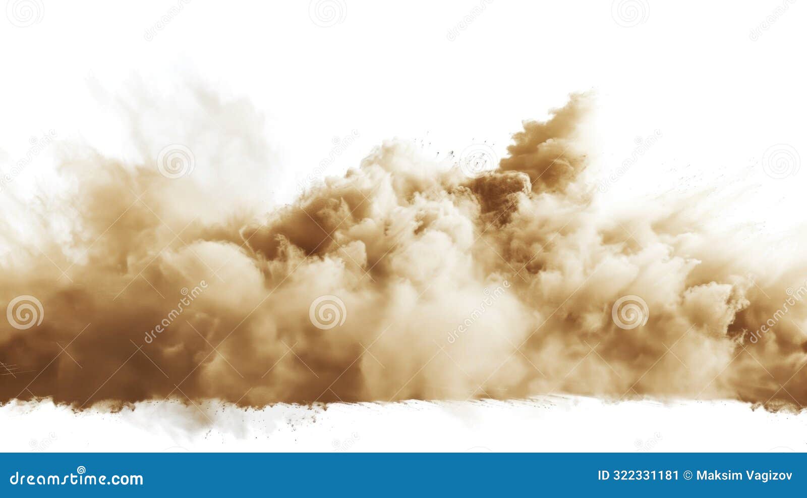 Dynamic Brown Dust Cloud Explosion - Generative AI Stock Image - Image ...