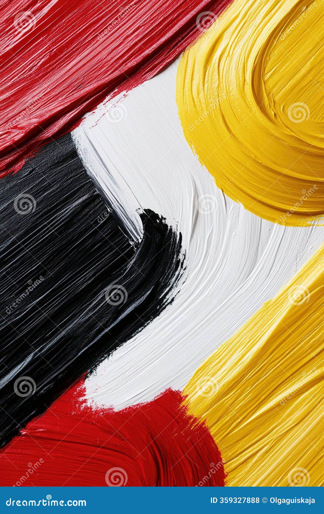 Dynamic Brushstroke Patterns in Red, Yellow, and Black Layer Together ...