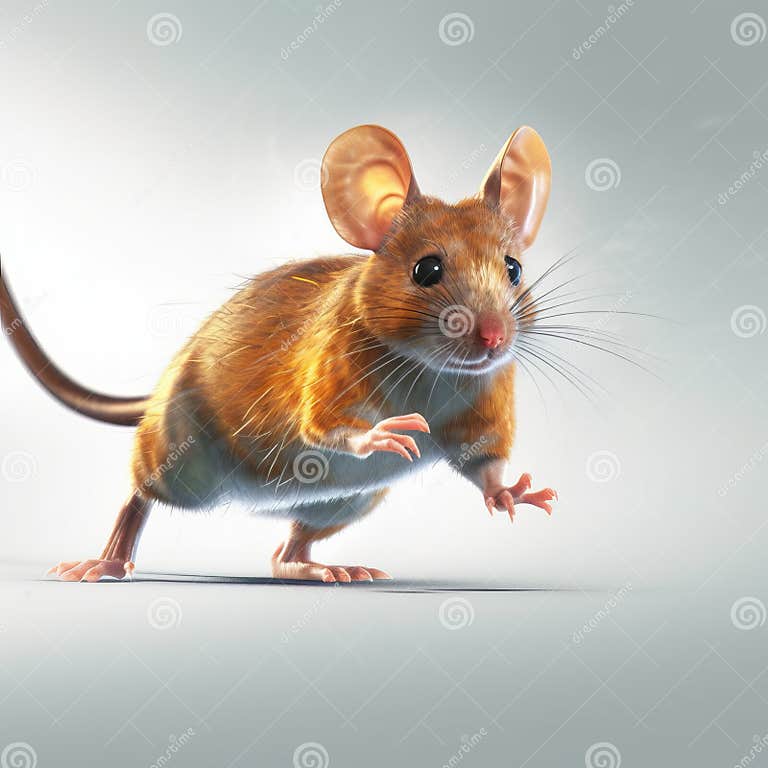 Dynamic Brushwork: 3d Image of a Spirited Mouse in 8k Resolution Stock ...