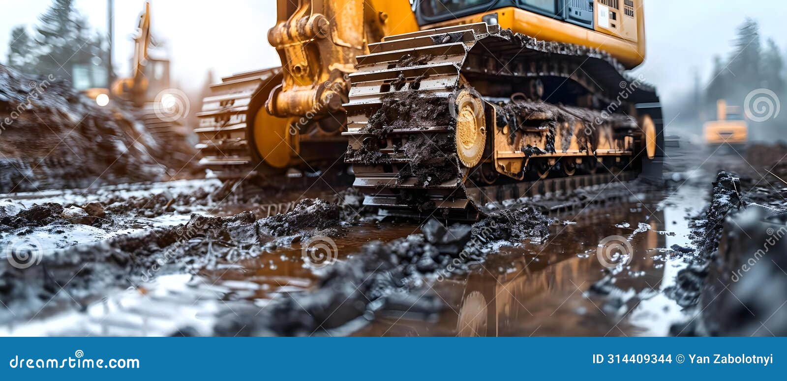 Dynamic Bulldozer in Motion - Construction Power Unleashed. Concept ...