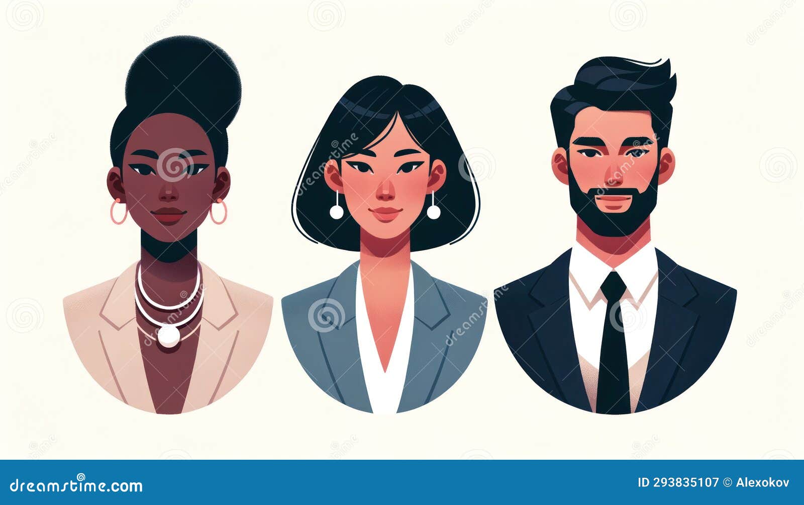 Dynamic Business Avatars in Minimalistic Flat Design AI Generated Stock ...
