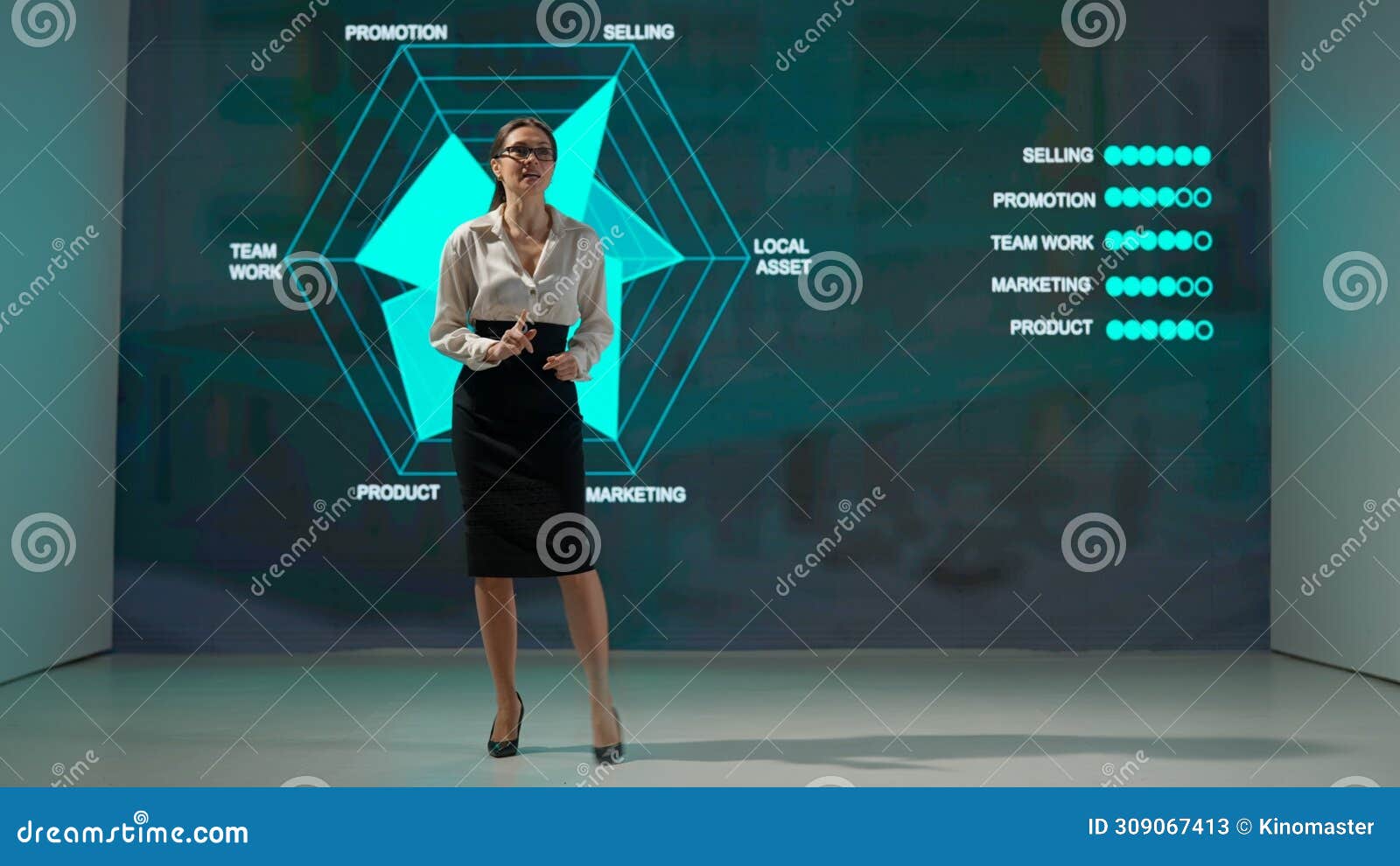 Dynamic Business Presentation with Data Visualization Stock Image ...