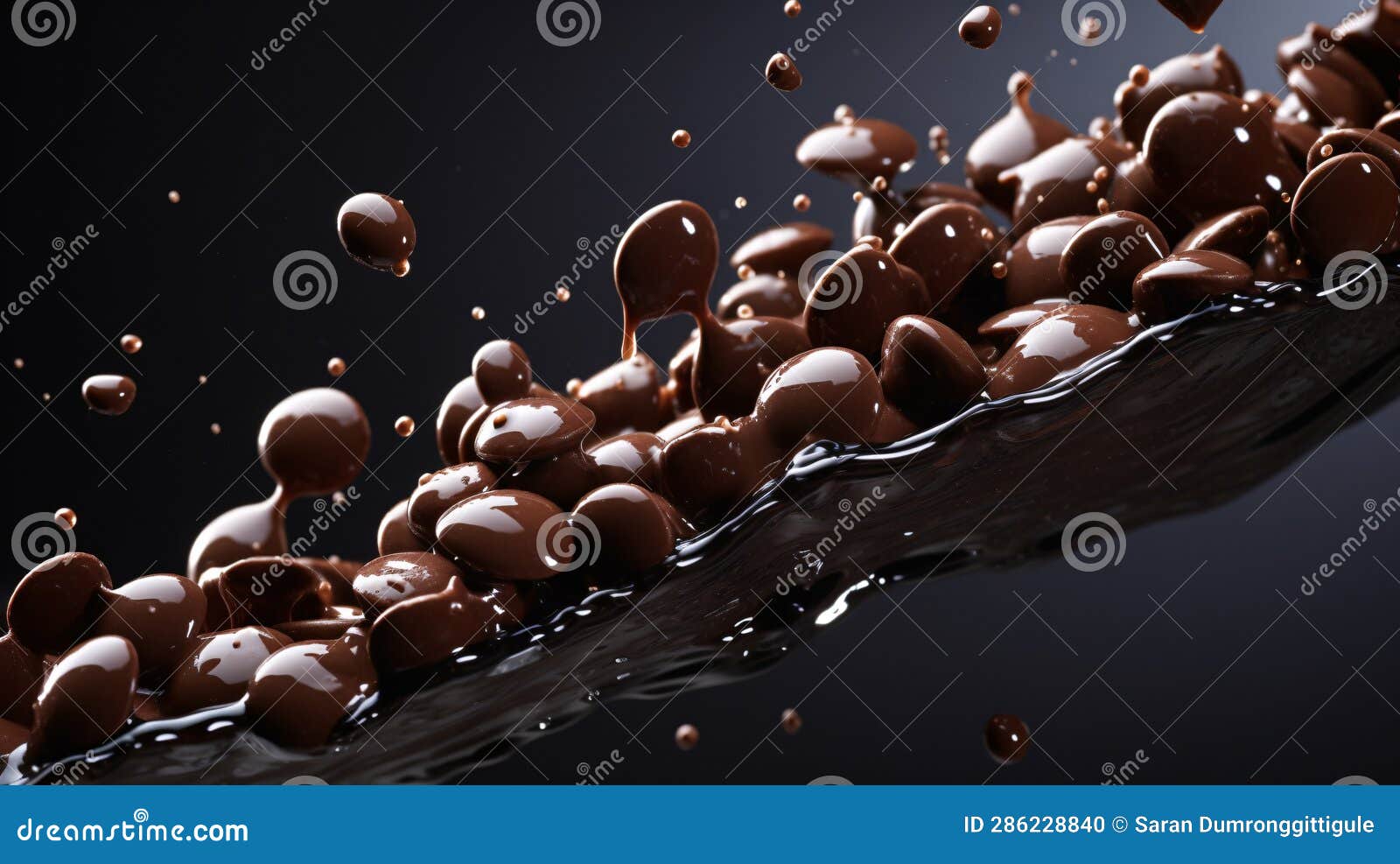 Dynamic Capture of Scattered Chocolate Drops on Bright Reflective ...