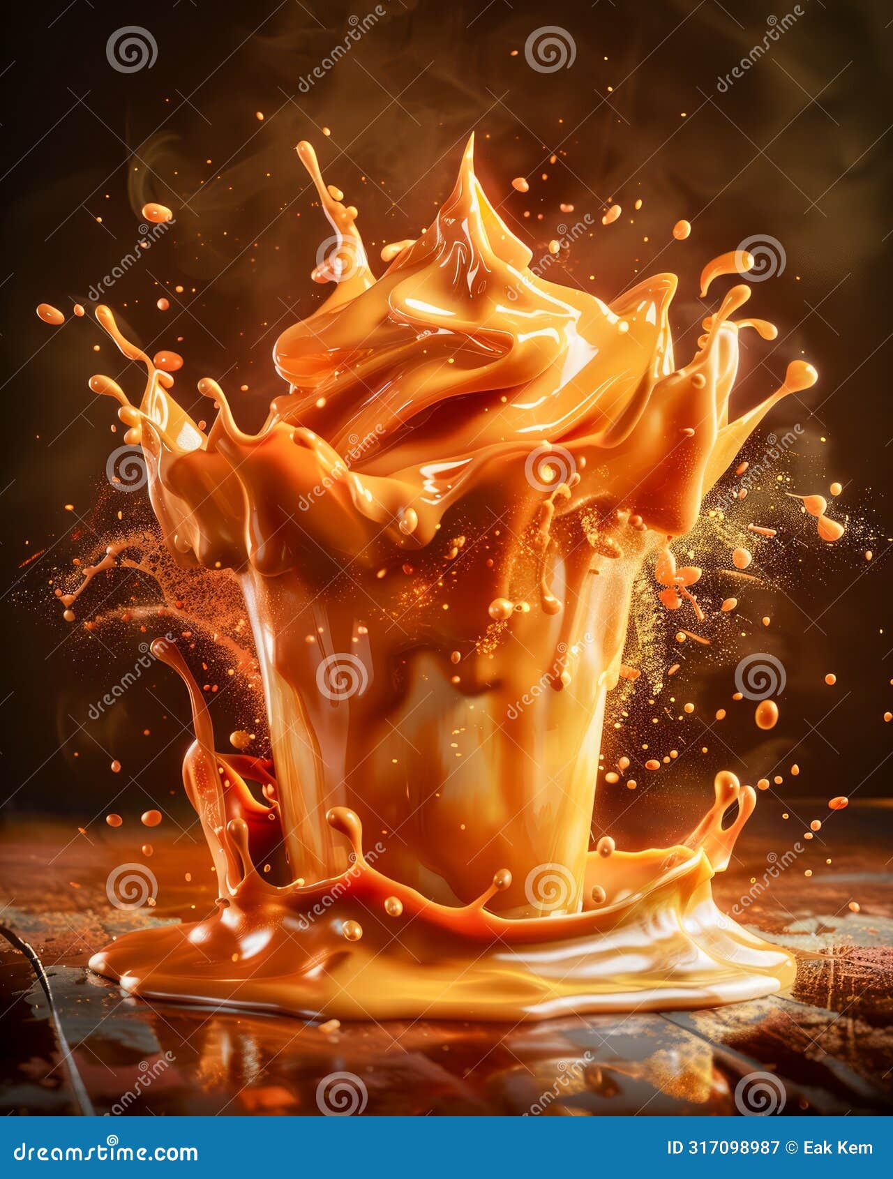 Caramel Splash Milk Sauce Chocolate Liquid Background Cream Explosion ...