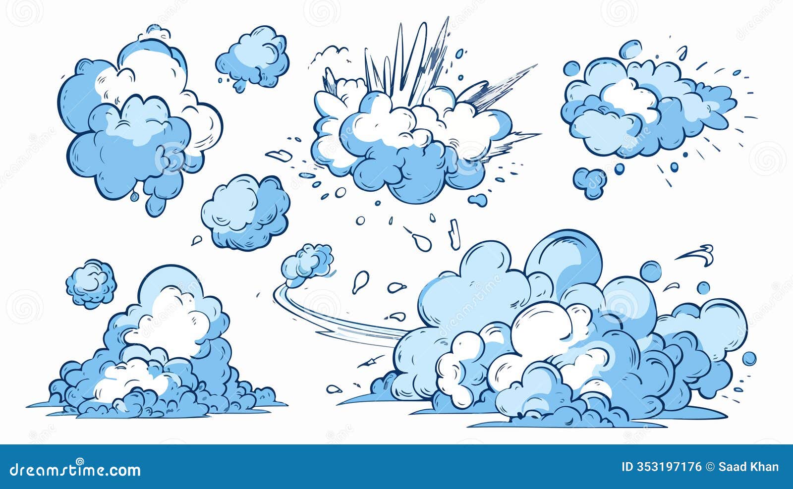 Dynamic Cartoon Speed Effect of Jumping Character with Cloud Doodle ...