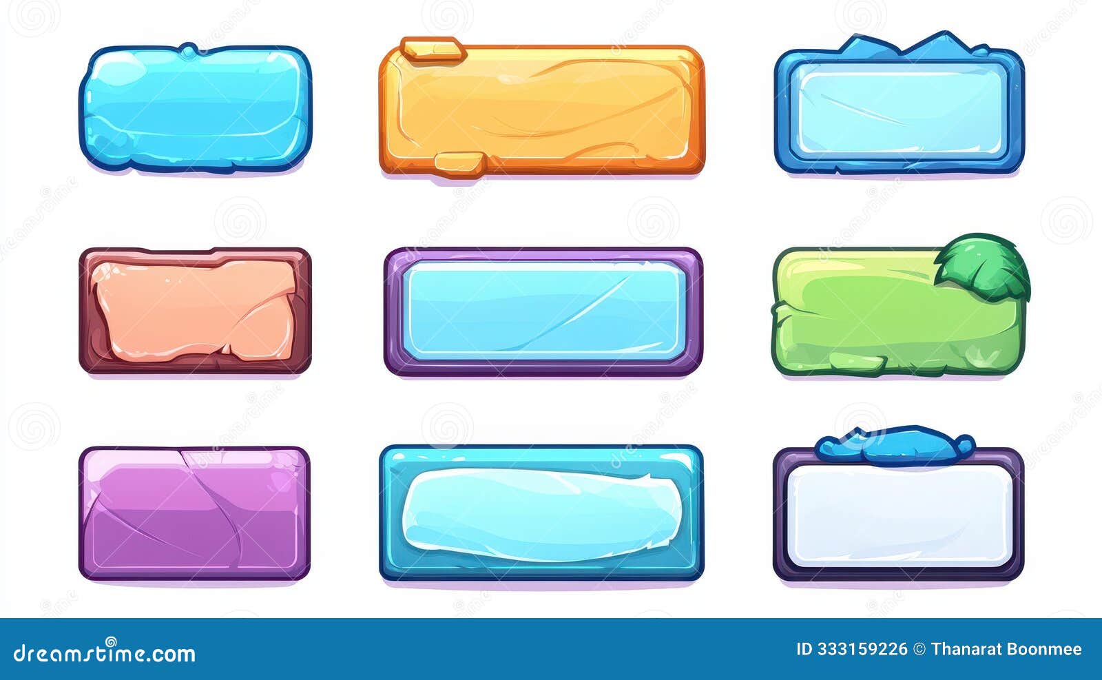 Dynamic Cartoonstyle Metal Buttons for RPG Games. Perfect for Enhancing ...