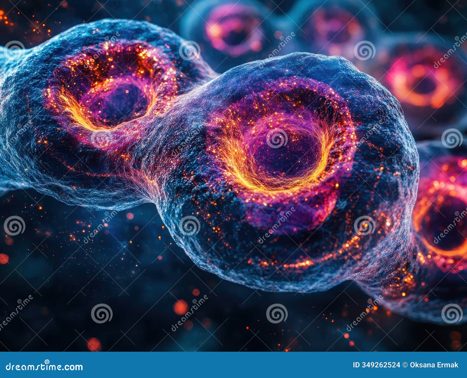 Dynamic Cell Division Process in Vibrant Microscopic Detail for ...
