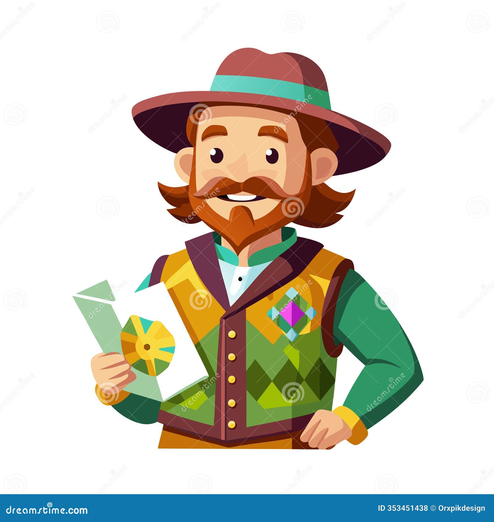 Set Of Treasure Hunter Cartoon Icon Design Template With Various Models ...