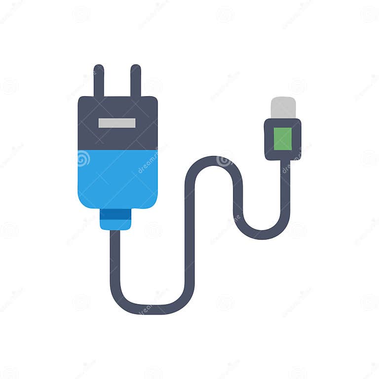 Dynamic Charging Cable Icon for Technology Stock Illustration ...