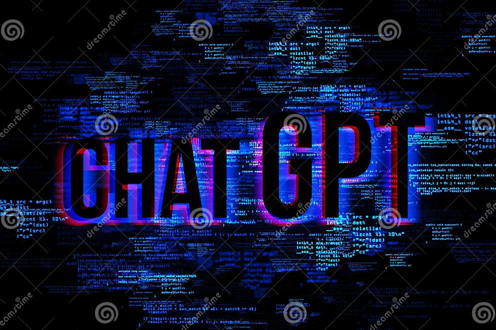 Dynamic Chat Gpt Text Overlaying Coding Language, Representing AI and Machine Learning. Stock ...