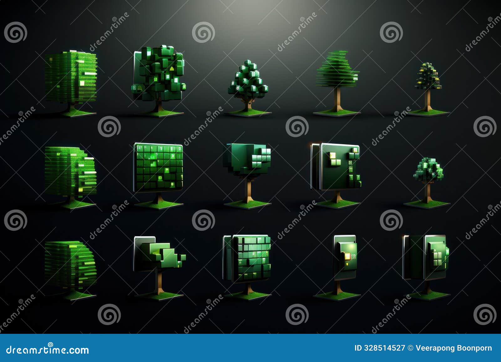 Dynamic Chibi-style Pixel Landscape Stock Illustration - Illustration ...