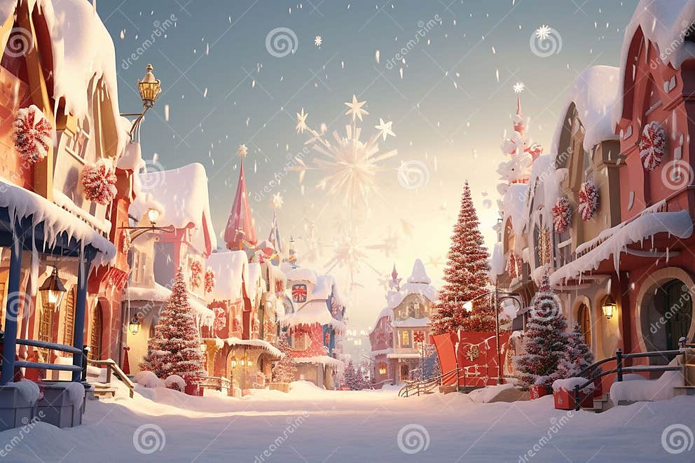 Dynamic Christmas Scenes Capturing the Stock Illustration ...