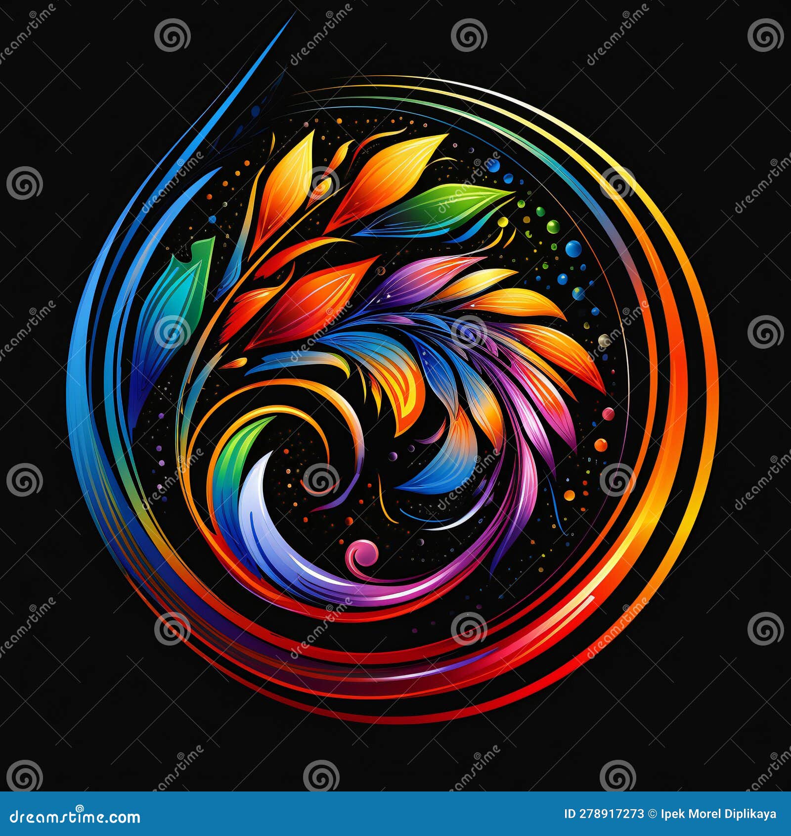 Dynamic Circular Logo Designs: Bold and Colorful Illustrations Stock ...