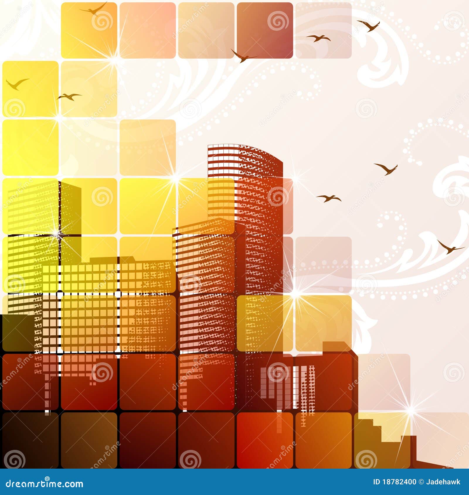 Dynamic cityscape in brown stock vector. Illustration of graphic - 18782400