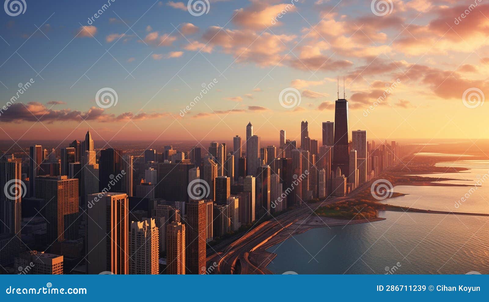 Dynamic Cityscape: Chicago Skyline Stock Illustration - Illustration of ...