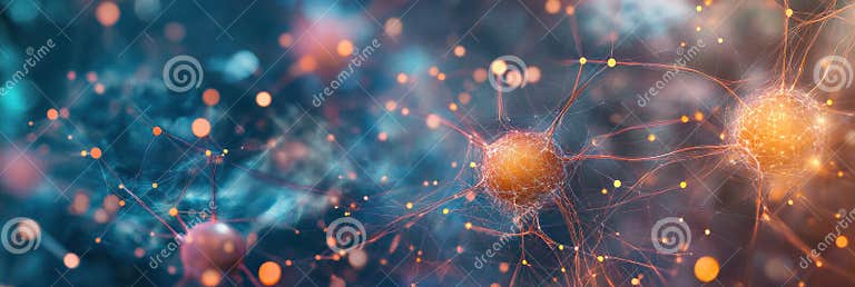 Cityscape Visualized with Digital Neural Network Elements Representing ...