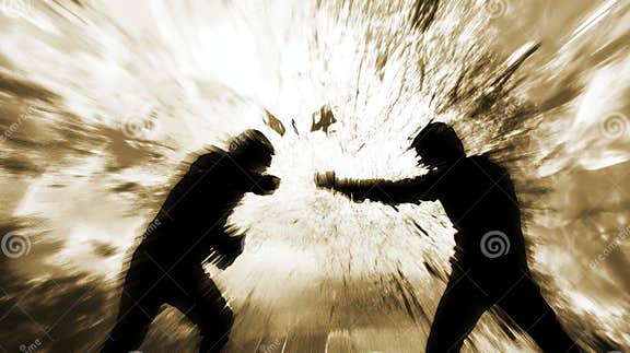 Dynamic Clash between Two Figures Stock Photo - Image of fighting ...