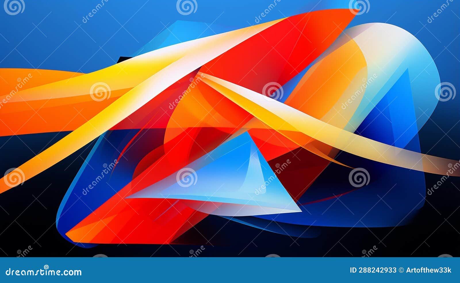 Dynamic Clash: Vibrant Abstract Illustration of Competing Forces Stock ...