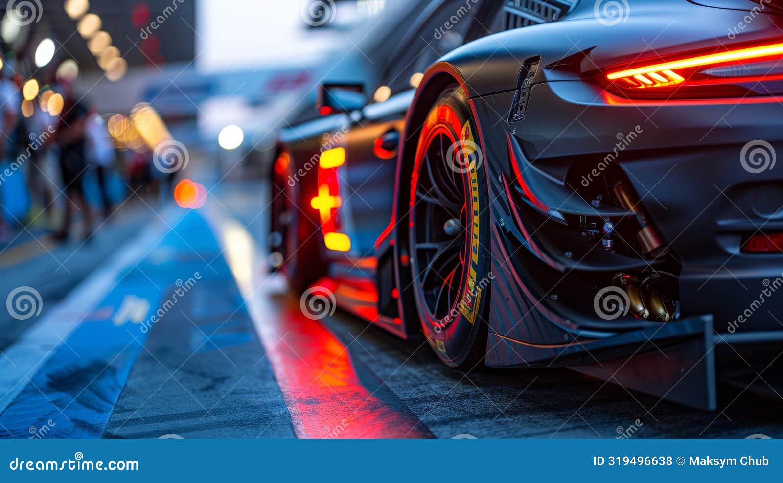 Dynamic Close Up Of Racing Car Wheel In Motion With Visible Motion Blur ...