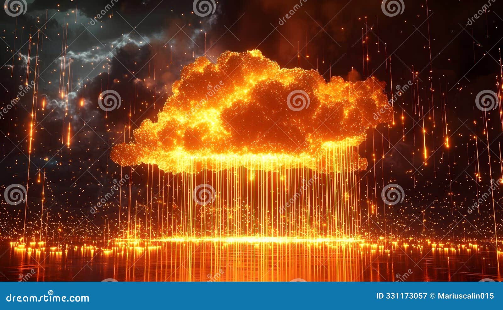 Dynamic Cloud Computing: Powering the Digital Future Stock Image - Image of mesmerizing, light ...